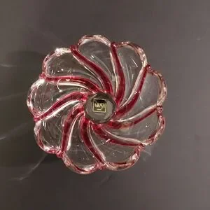 Mikasa | Art | New Mikasa Red Peppermint Red Swirl Candy Bowl | Poshmark